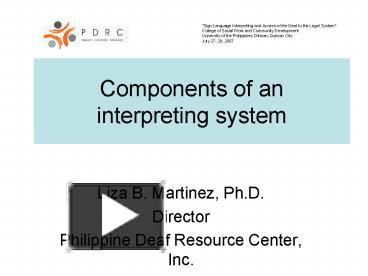 PPT – Components of an interpreting system PowerPoint presentation ...