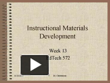 Instructional Materials Development presentation | free to view
