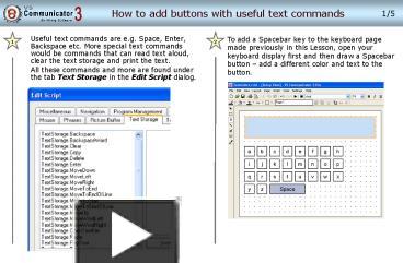 PPT – Useful text commands are e'g' Space, Enter, Backspace etc' More ...