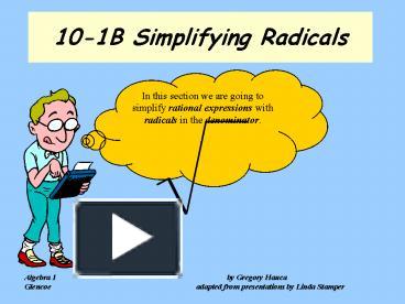 101B Simplifying Radicals presentation | free to view