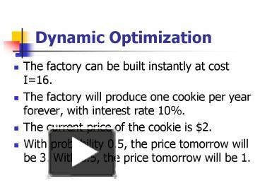 PPT – Dynamic Optimization PowerPoint presentation | free to view - id ...