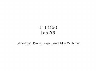 PPT – ITI 1120 Lab PowerPoint presentation | free to download - id ...
