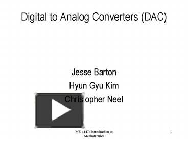 PPT – Digital to Analog Converters DAC PowerPoint presentation | free ...