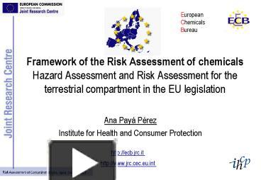 PPT – Framework of the Risk Assessment of chemicals Hazard Assessment ...