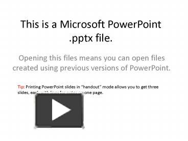 PPT – This is a Microsoft PowerPoint 'pptx file' PowerPoint ...