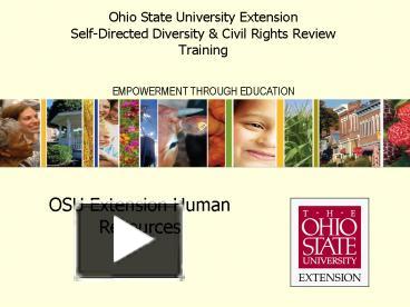 PPT – Ohio State University Extension SelfDirected Diversity PowerPoint ...