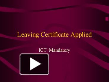 PPT – Leaving Certificate Applied PowerPoint presentation | free to ...