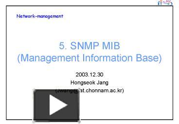 5' SNMP MIB Management Information Base presentation | free to view