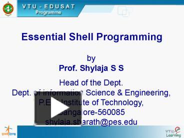 Essential Shell Programming presentation | free to view