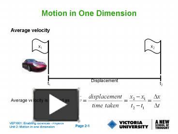 PPT – Motion in One Dimension PowerPoint presentation | free to view ...