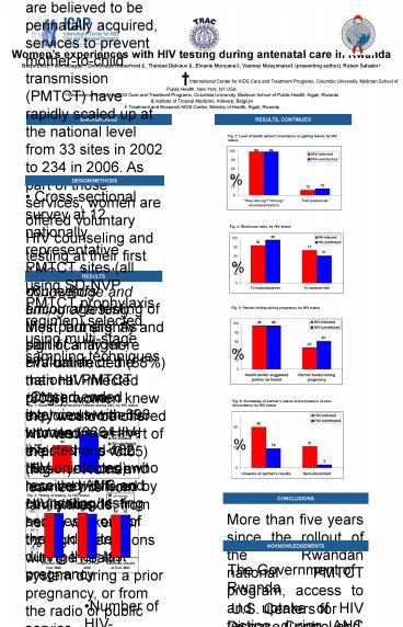 Womens experiences with HIV testing during antenatal care in Rwanda ...