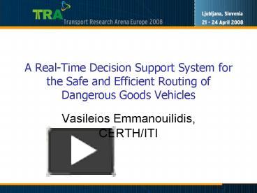 PPT – A RealTime Decision Support System for the Safe and Efficient ...