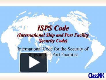 ISPS Code International Ship and Port Facility Security Code ...