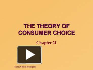THE THEORY OF CONSUMER CHOICE presentation | free to view