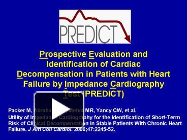 Prospective Evaluation and Identification of Cardiac Decompensation in ...