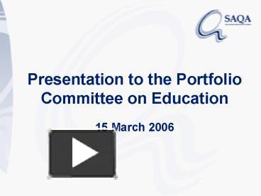 PPT – Presentation to the Portfolio Committee on Education PowerPoint ...