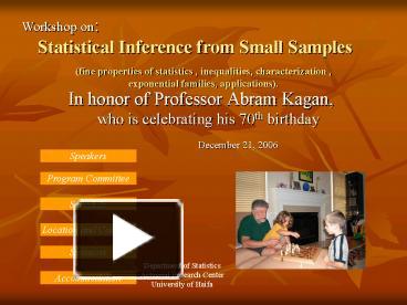 PPT – Statistical Inference from Small Samples PowerPoint presentation ...