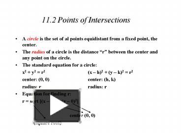 PPT – 11'2 Points of Intersections PowerPoint presentation | free to ...