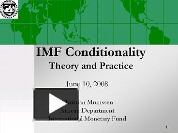 PPT – IMF Conditionality Theory and Practice PowerPoint presentation ...