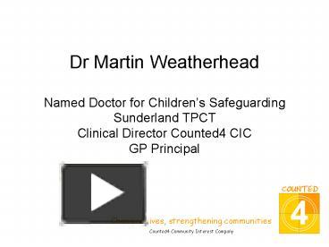 Dr Martin Weatherhead Named Doctor for Childrens Safeguarding ...