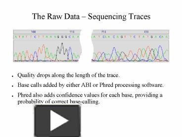 PPT – The Raw Data Sequencing Traces PowerPoint presentation | free to ...
