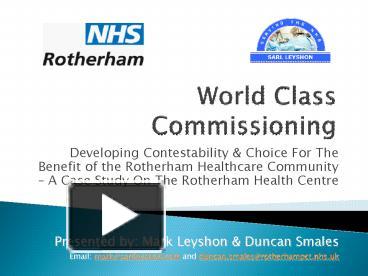 PPT – World Class Commissioning PowerPoint presentation | free to view ...