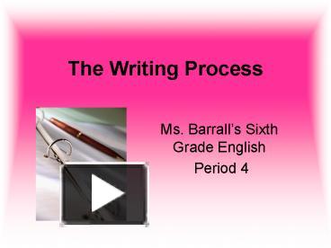PPT – The Writing Process PowerPoint presentation | free to view - id ...