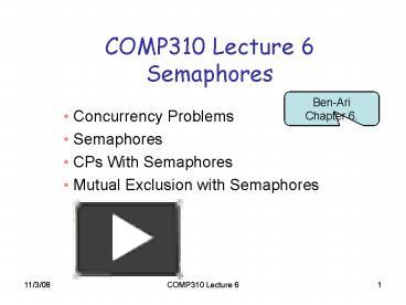 PPT – COMP310 Lecture 6 Semaphores PowerPoint presentation | free to ...