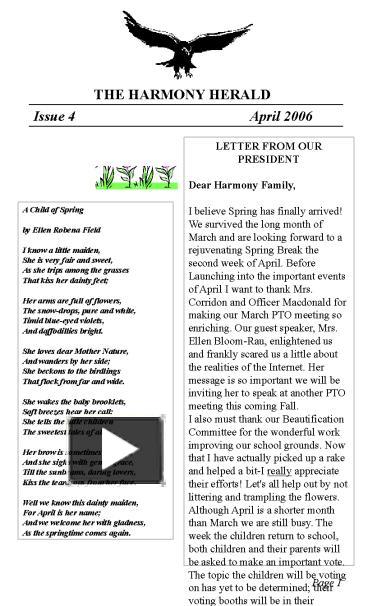 PPT – THE HARMONY HERALD PowerPoint presentation | free to view - id ...