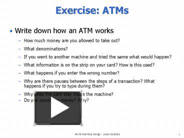 PPT – Exercise: ATMs PowerPoint presentation | free to view - id ...