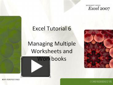 PPT – Excel Tutorial 6 Managing Multiple Worksheets and Workbooks ...