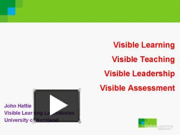 Visible Learning Visible Teaching Visible Leadership Visible Assessment ...