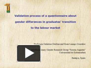 Validation process of a questionnaire about presentation | free to view