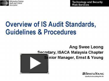 Overview of IS Audit Standards, Guidelines presentation | free to view