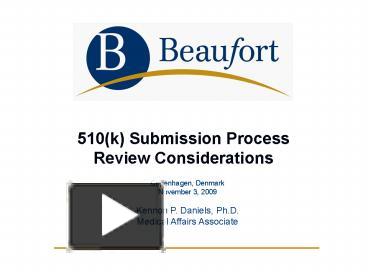510k Submission Process presentation | free to view