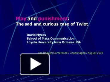 PPT – Play and punishment: PowerPoint presentation | free to view - id ...