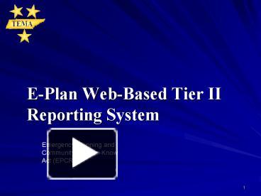 EPlan WebBased Tier II Reporting System presentation | free to view