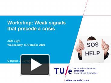 PPT – Workshop: Weak signals that precede a crisis PowerPoint ...