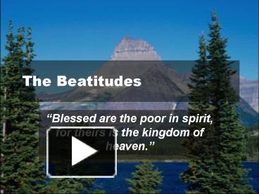 The Beatitudes presentation | free to view