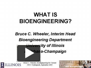WHAT IS BIOENGINEERING presentation | free to view