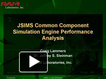 JSIMS Common Component Simulation Engine Performance Analysis ...