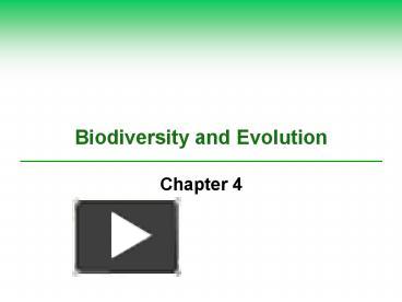 Biodiversity and Evolution presentation | free to view