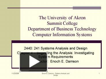 PPT – The University of Akron Summit College Department of Business ...
