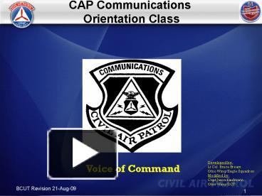 PPT – CAP Communications Orientation Class PowerPoint presentation ...