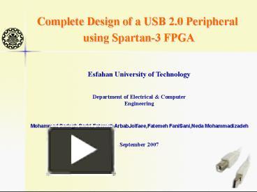 PPT – Complete Design of a USB 2'0 Peripheral PowerPoint presentation ...