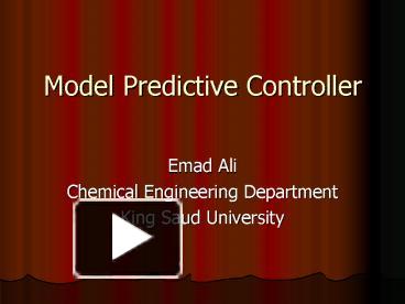 Model Predictive Controller presentation | free to view