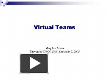 Virtual Teams presentation | free to view