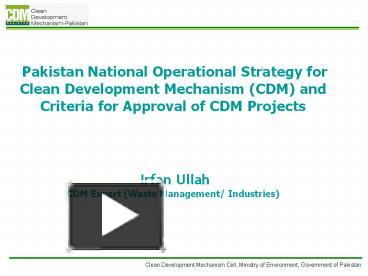 PPT – Pakistan National Operational Strategy for Clean Development ...