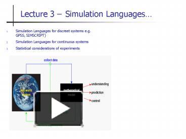 Lecture 3 Simulation Languages presentation | free to view