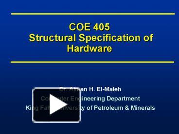 COE 405 Structural Specification of Hardware presentation | free to ...